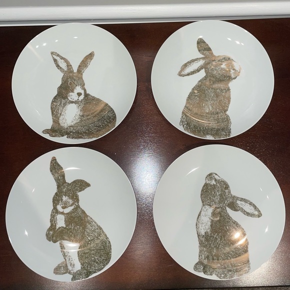 Pier 1 | Dining | Pier Gold Metallic Bunnies Salad Plates Set Of 4 ...